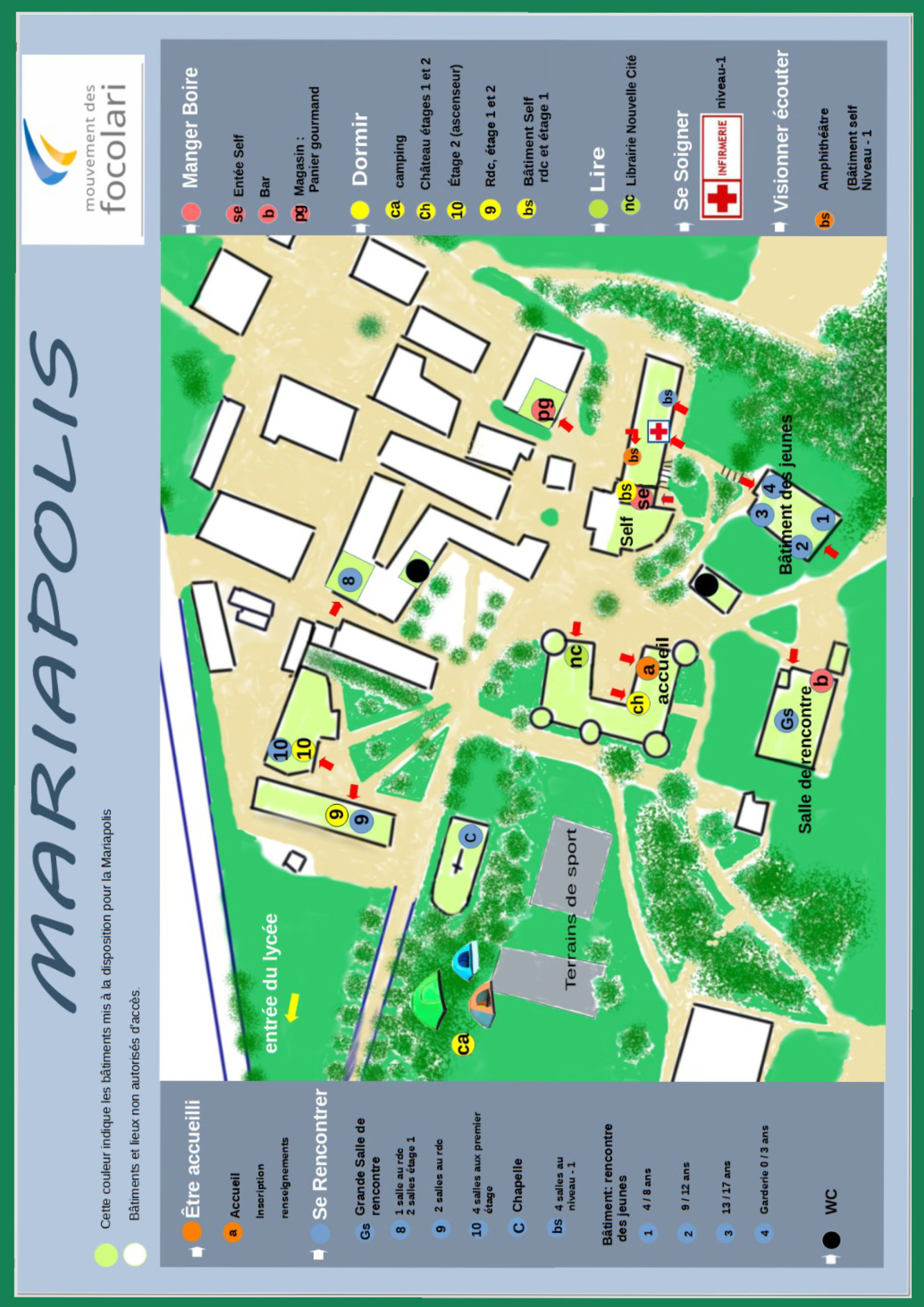 PLAN GENERAL MARIAPOLIS – Rencontres d'été du Mouvement des Focolari